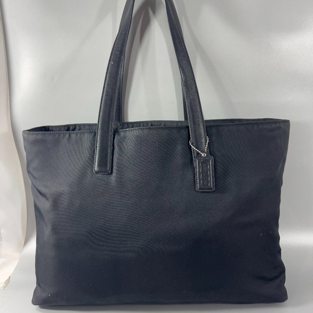 Coach Mercer Black Canvas Large Tote/Laptop Bag - Gem